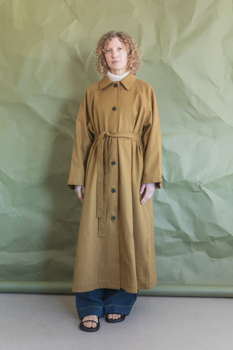 WICKHAM TRENCH IN OCHRE JAPANESE STITCH — Shop Boswell