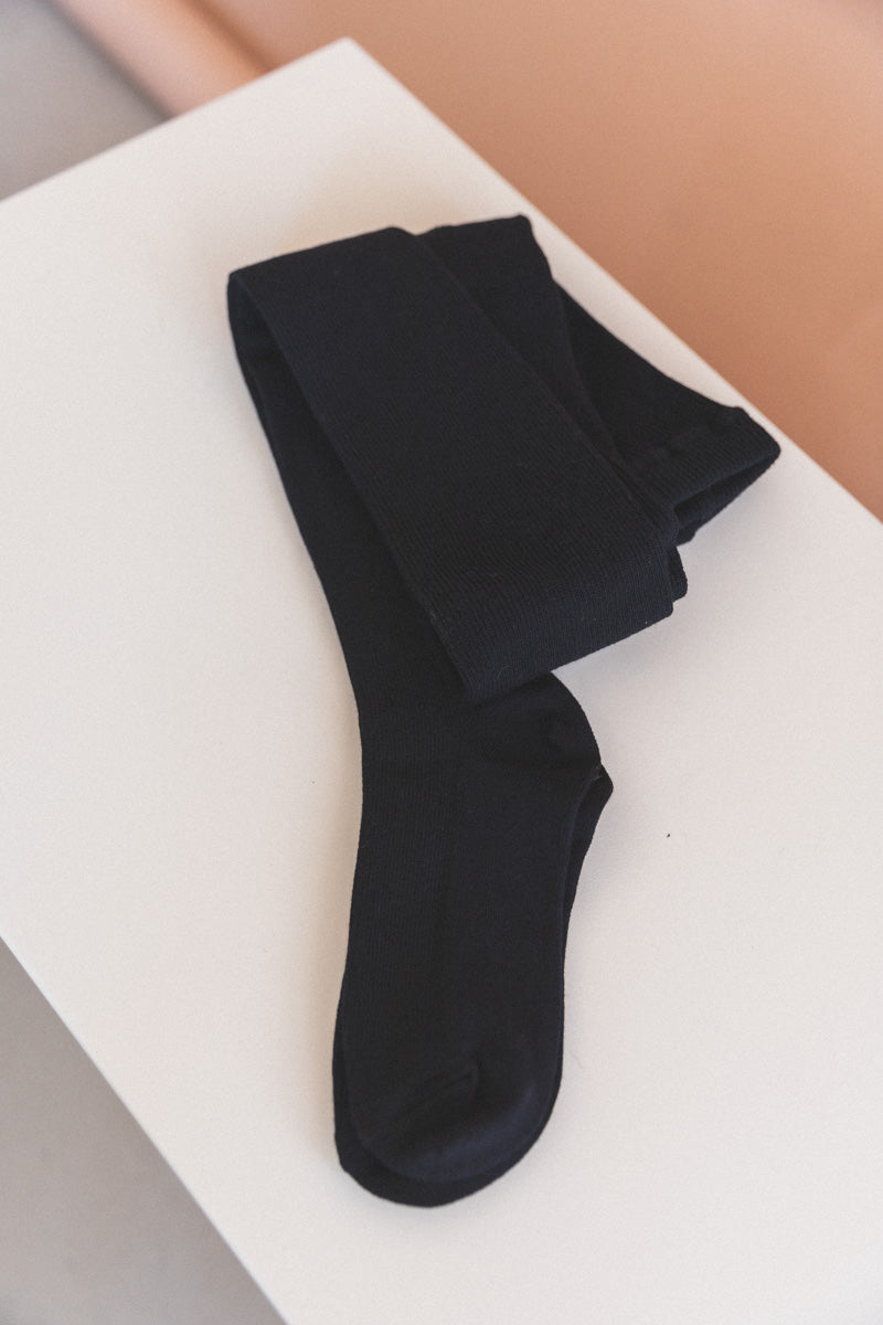MERINO WOOL RIBBED TIGHTS IN BLACK — Shop Boswell